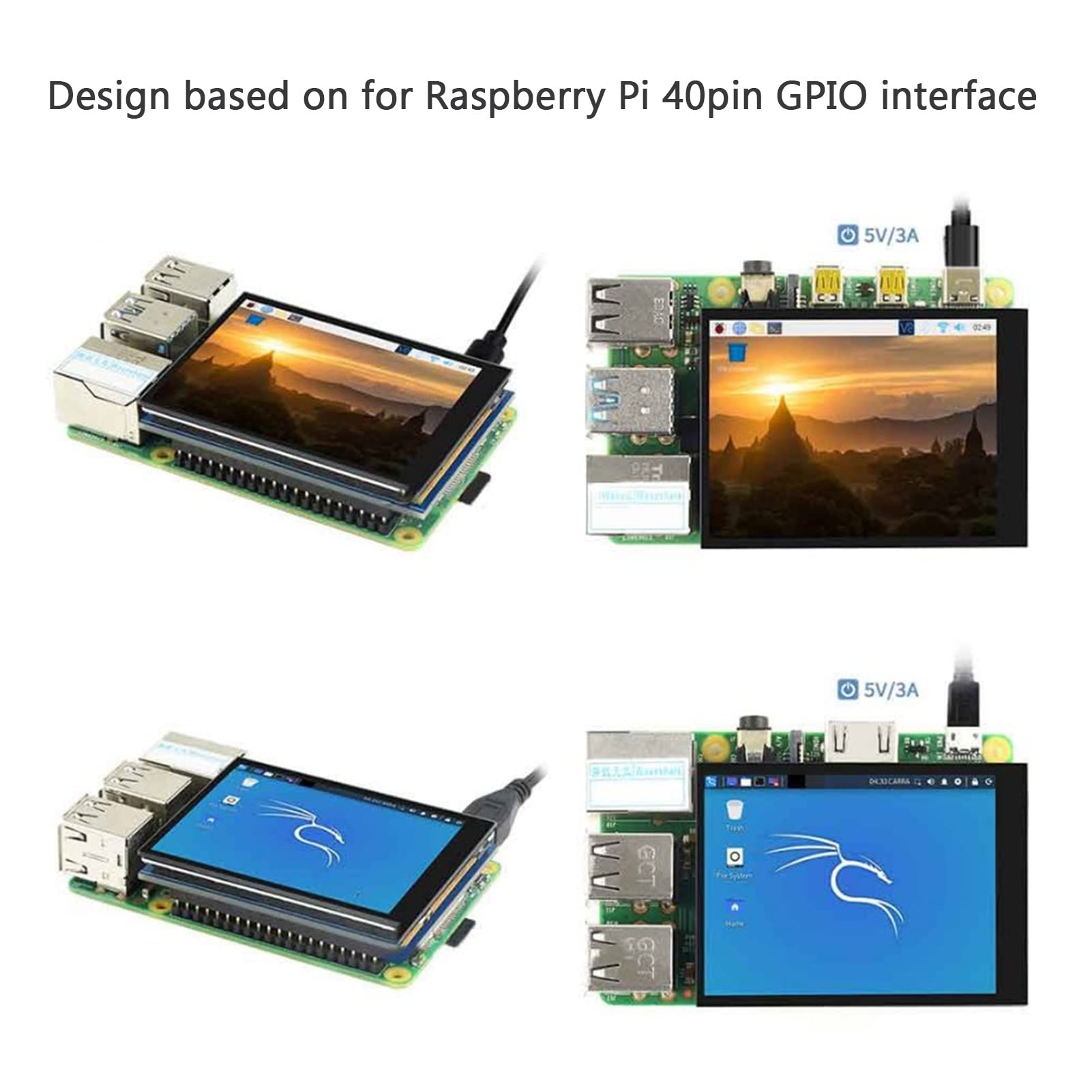 Fabul 2.8 Inch Touch Monitor IPS Capacitive Touch Screen Easy Installation 480x640 40 Pin GPIO Interface 2.8 Inch PC Desktop Touch Screen