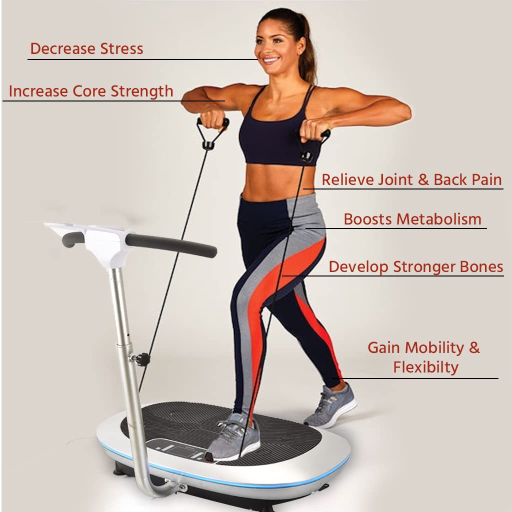 EILISON Handle Vibration Disc, Vibration Platform Machine Waist Horizontal Handle, Powerful Arm Fitness and Recovery Vibration Platform, Full Body Vibration Machine Maximum Weight -350