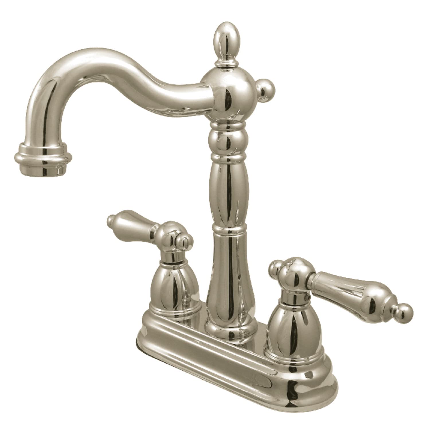 Kingston Brass KB1496AL Heritage Bar Faucet, 4-3/4 inch in Spout Reach, Polished Nickel