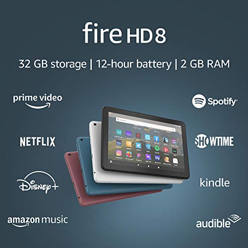 Certified Refurbished Fire HD 8 tablet, 8" HD display, 32 GB, (2020 release), designed for portable entertainment, Twilight Blue