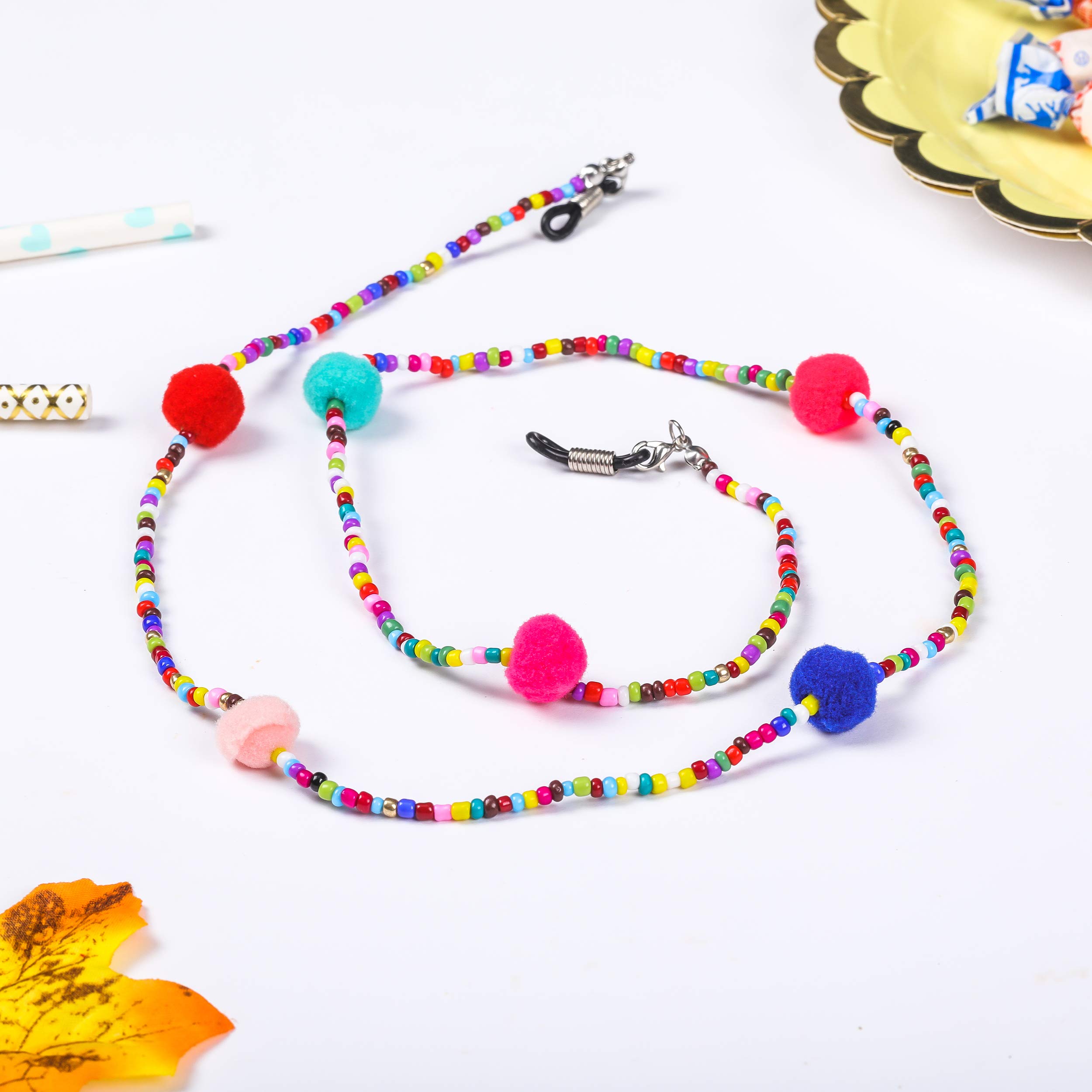 Cherish Intelligence Colorful Eyeglass Chains for Kids Women, Reading Glasses Strap Necklace Sunglass Holder 123
