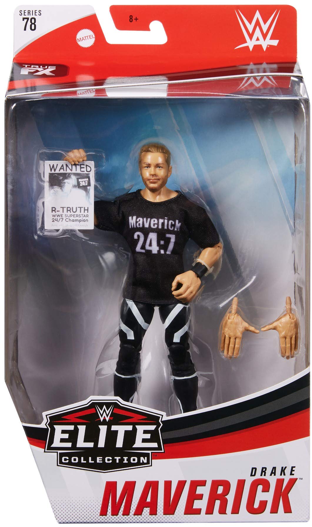 WWE Drake Maverick Elite Series #78 Deluxe Action Figure with Realistic Facial Detailing, Iconic Ring Gear & Accessories