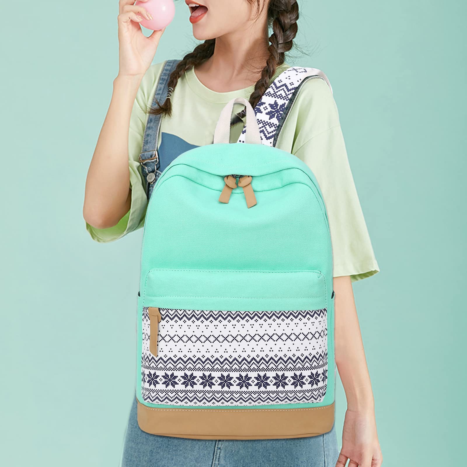 CAMTOP Girls Backpack with Lunch Box set Teen Backpack for School Bookbag