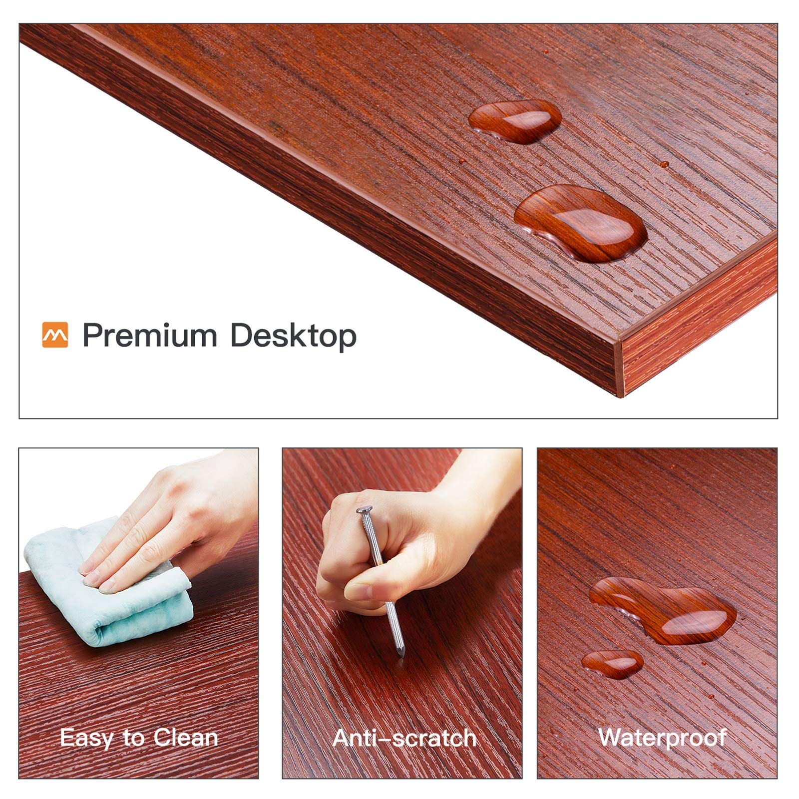 Coleshome 66" L Shaped Gaming Desk, Corner Computer Desk, Sturdy Home Office Computer Table, Writing Desk, Larger Gaming Desk Workstation, Teak