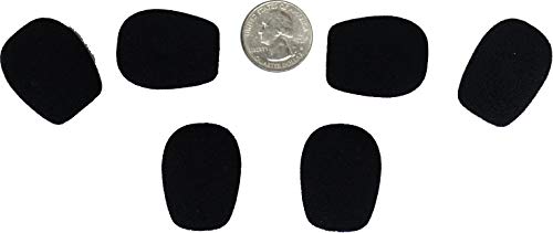 Compete Audio Standard Microphone Windscreens (Microphone Covers) 6-Pack Headset/Lapel (Lavalier) Fitness Instructor/Gamer Pack Black