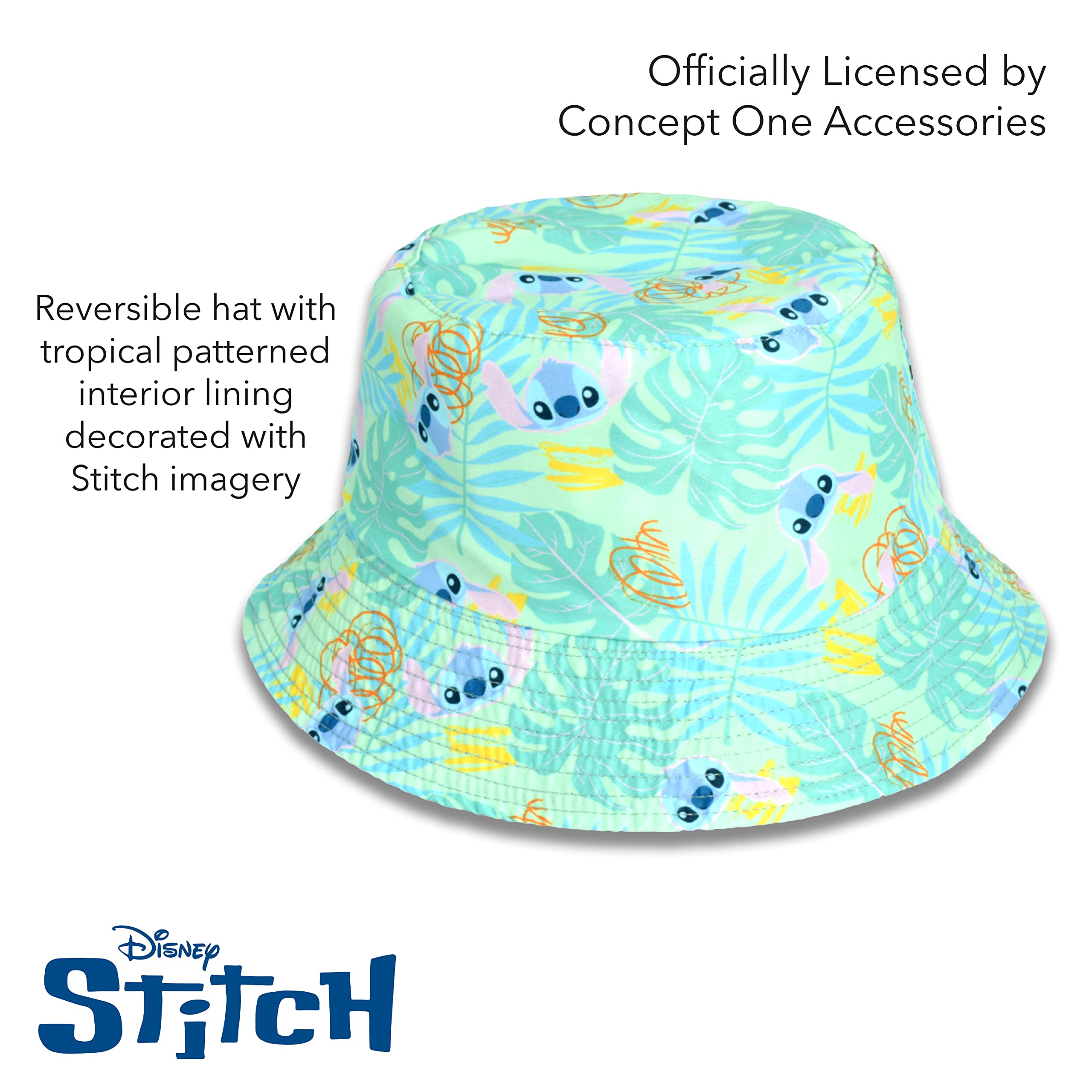 Concept One Unisex Adult Reversible - One Size Bucket Hat, Blue Reversible, One Size US