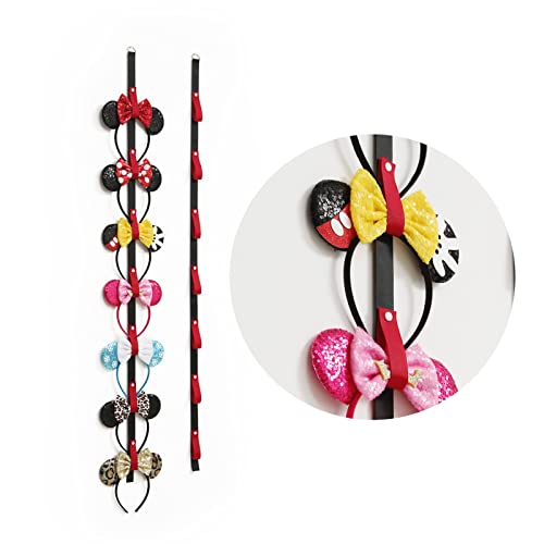 Nuolich 2Pcs Mouse Ears Headband Holder Hanging Wall Display Decor Bow Headpiece Hair Accessories Hanger Organizer