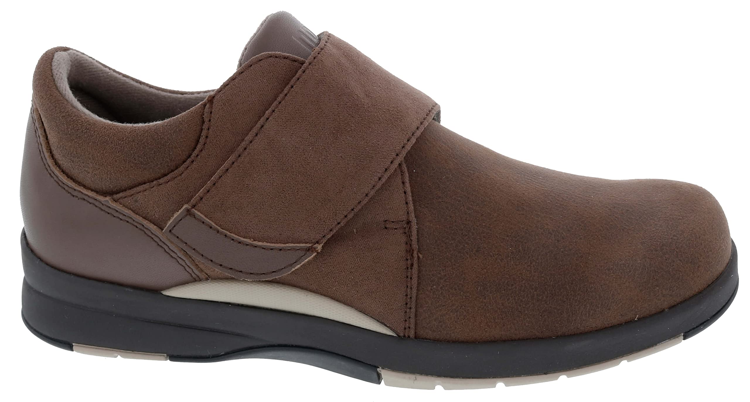 Drew Women's Moonwalk Adjustable Strap Stretch Upper Comfortable Walking Shoe Brown/Stretch/Leather 5.5 W US