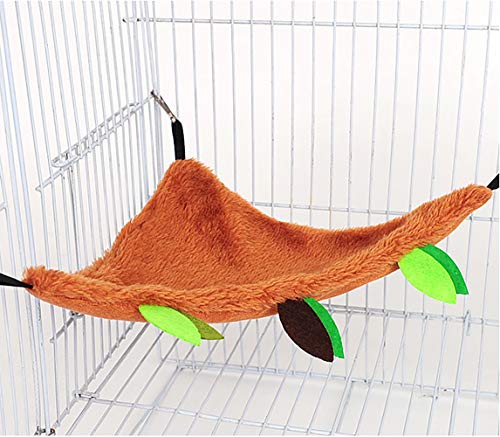 Hamiledyi Hamster Hammock Small Animals Hanging Warm Bed House Organic Natural Apple Wood Chewing Stick Rat Cage Nest Accessories Toy Hanging Tunnel and Swing for Sugar Glider Squirrel