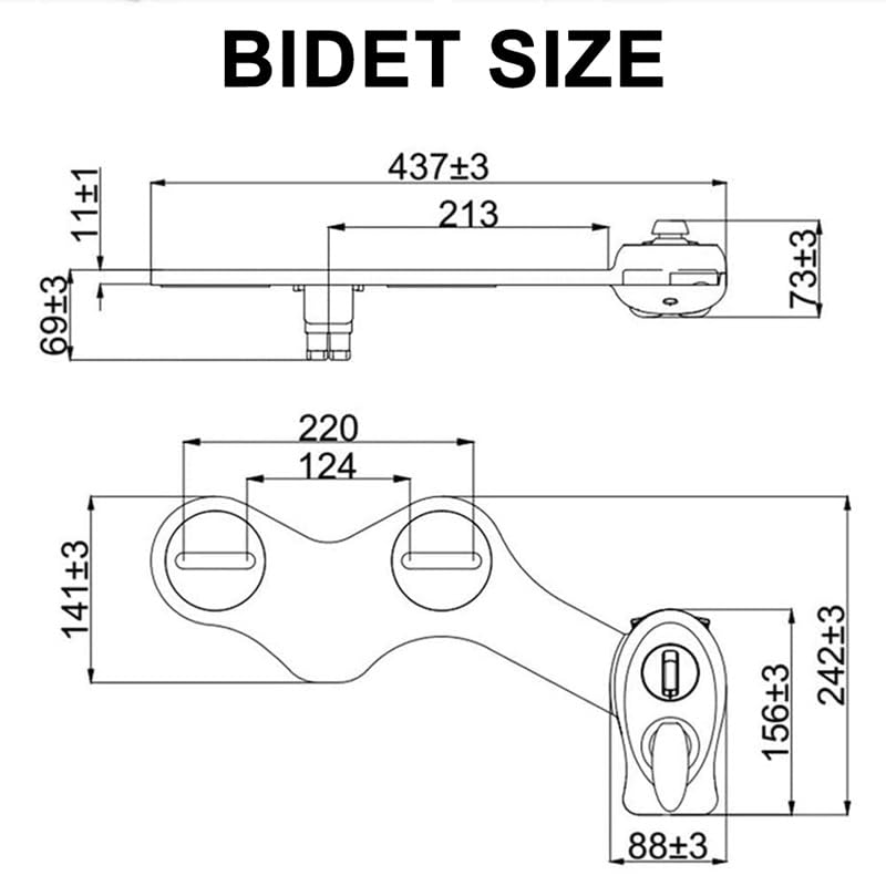 DFHBFG Bidet Attachment for Toilet Seat Sprayer Shattaf Small Non-Electric Bidet Small Baday