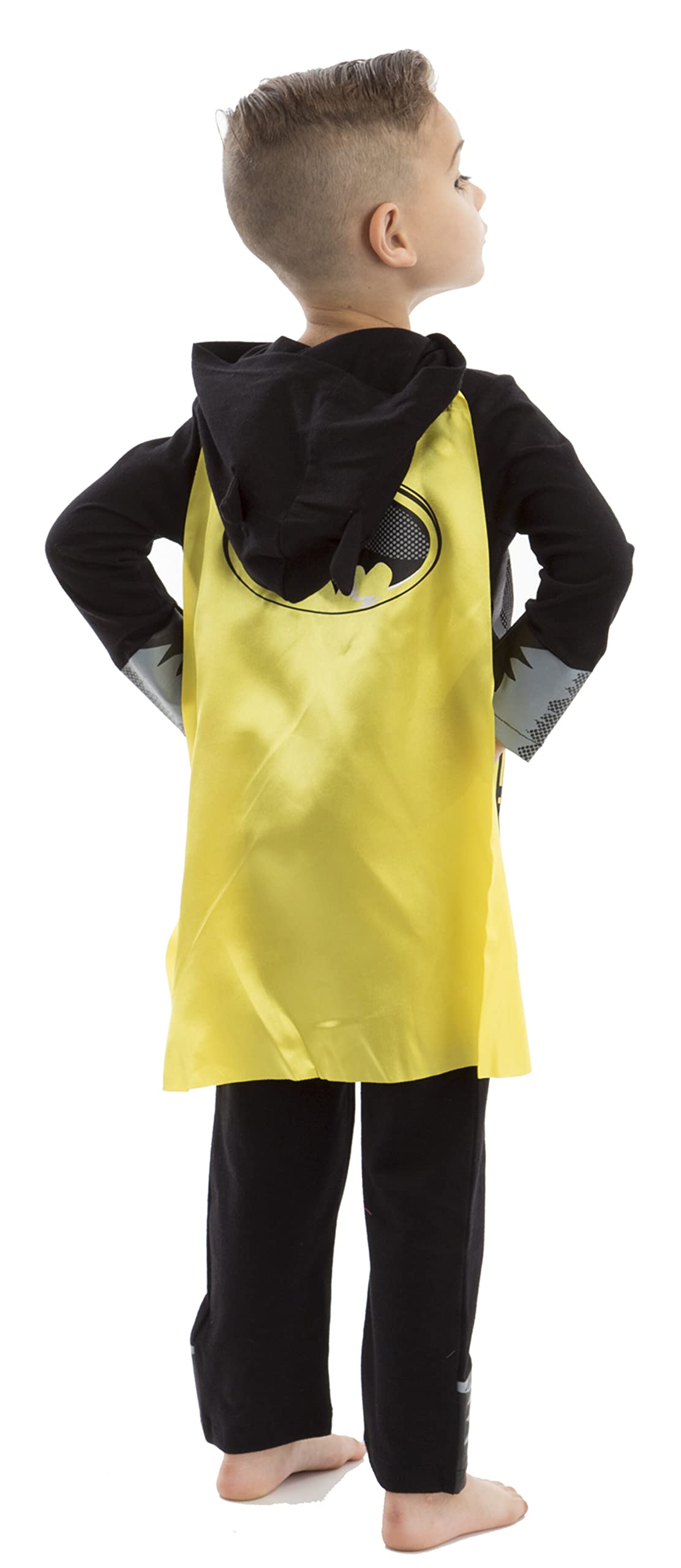 DC Comics Justice League Batman Little Boys Zip Up Cosplay Costume Coverall and Cape Logo 7