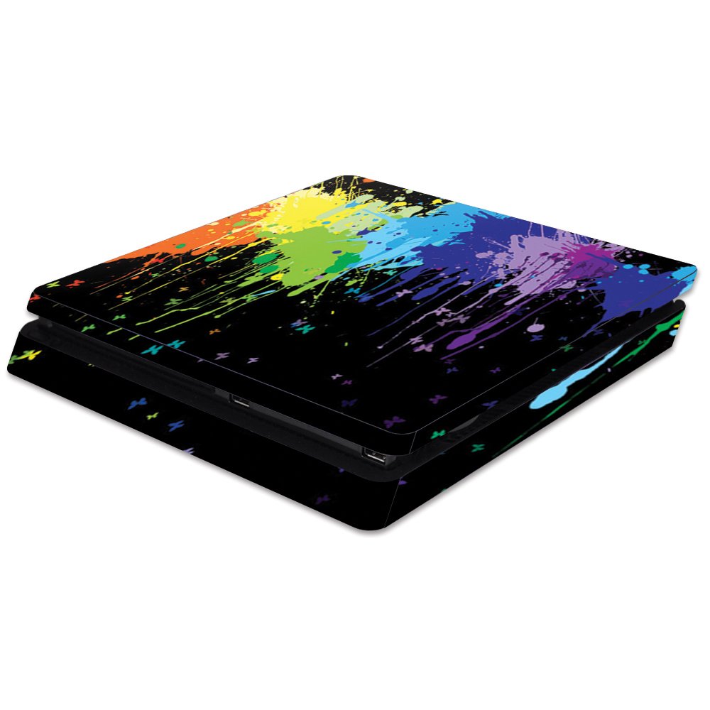MightySkins Skin Compatible with Sony PS4 Slim Console - Splatter | Protective, Durable, and Unique Vinyl Decal wrap Cover | Easy to Apply, Remove, and Change Styles | Made in The USA