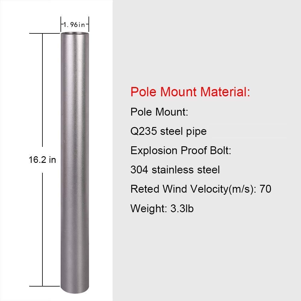 XRDS-RF 16" Antenna Pole, Upgraded Length Antenna Pole Mount for Outside Home Antenna with U-Bolt, Bracket, Mounting Screws - 40cm Length Universal Mounting Pole
