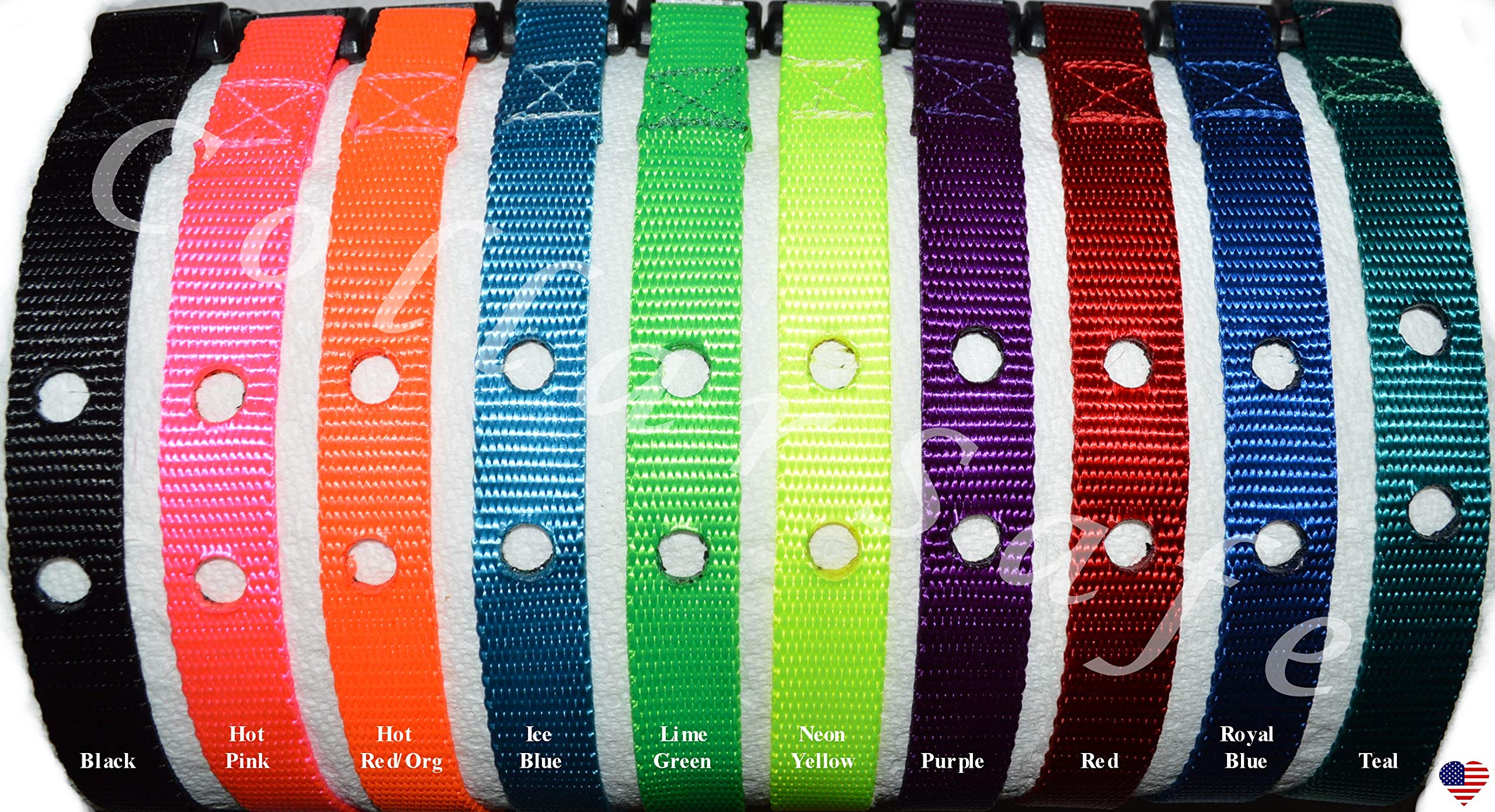 CollarSafe 3/4" Wide NYLON Replacement Collar w/Heavy Duty Buckle - FITS PetSafe PIF-275, Microlite & Many Other Modules Requiring 2-Holes 1-3/16” Apart to Attach - PLS Read Listing - View Photos