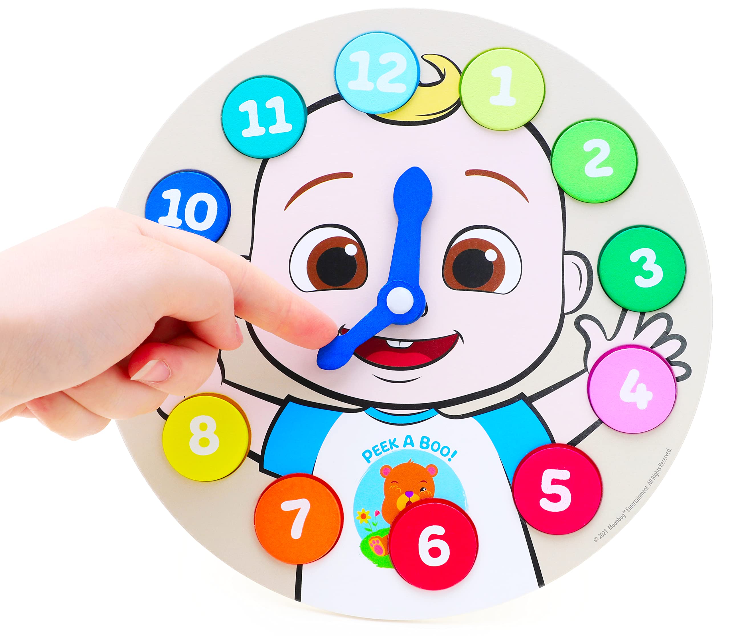 Toyland® Cocomelon Wooden Learning Clock Puzzle - Learn to Tell The Time - Toddler Toys Age 3+