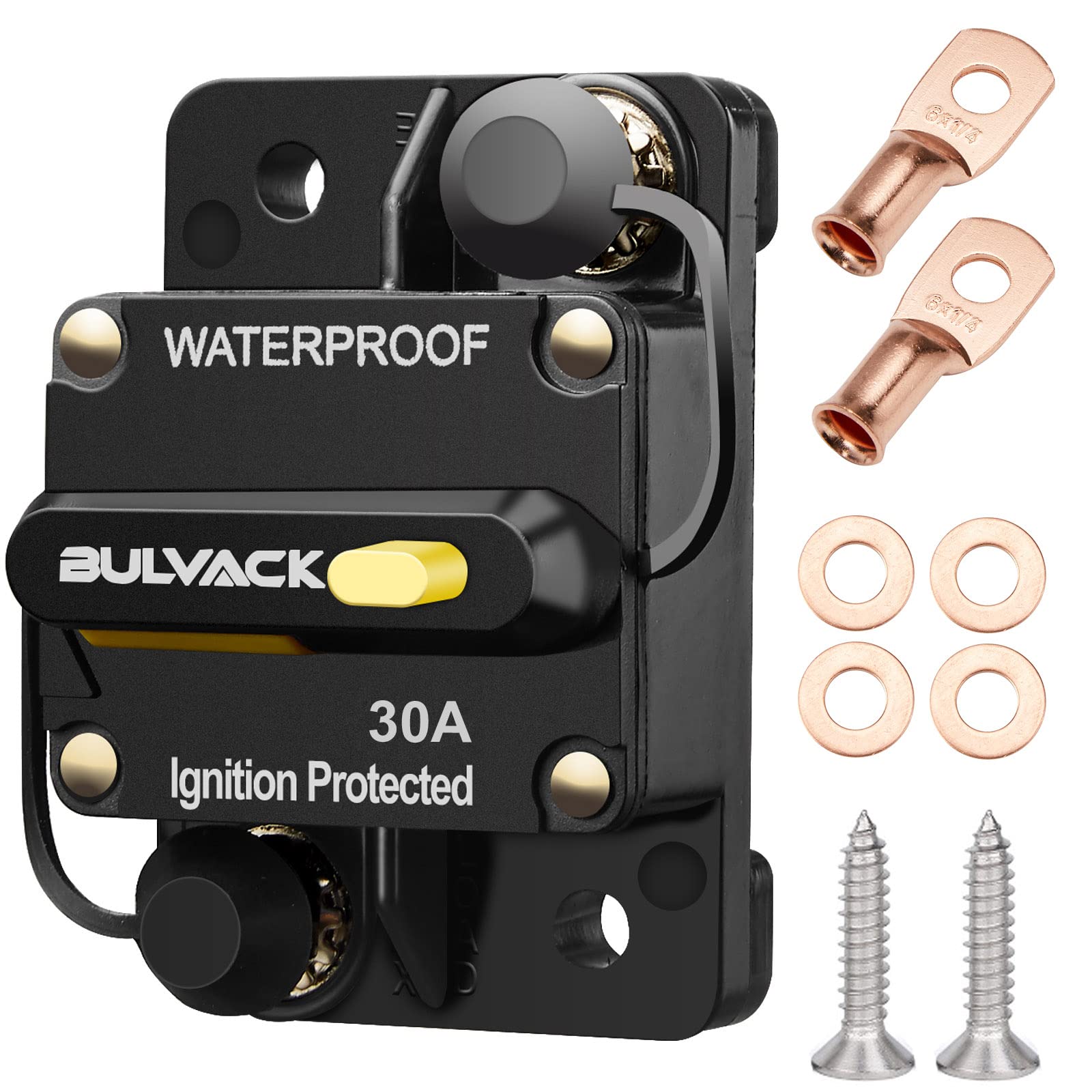 BULVACK 150 Amp Circuit Breaker with Manual Reset for Car Marine Trolling Motors Boat ATV Manual Power Protect for Audio System Fuse, 12V-48V DC (150A)