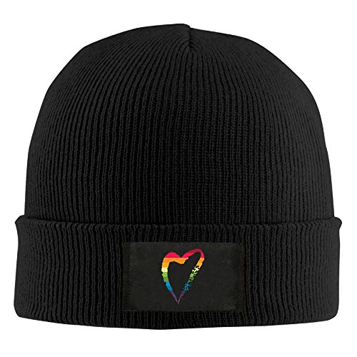 UglyBee Unisex Rainbow Love Heart Gay Pride Knitted Wool Beanie Skull Caps