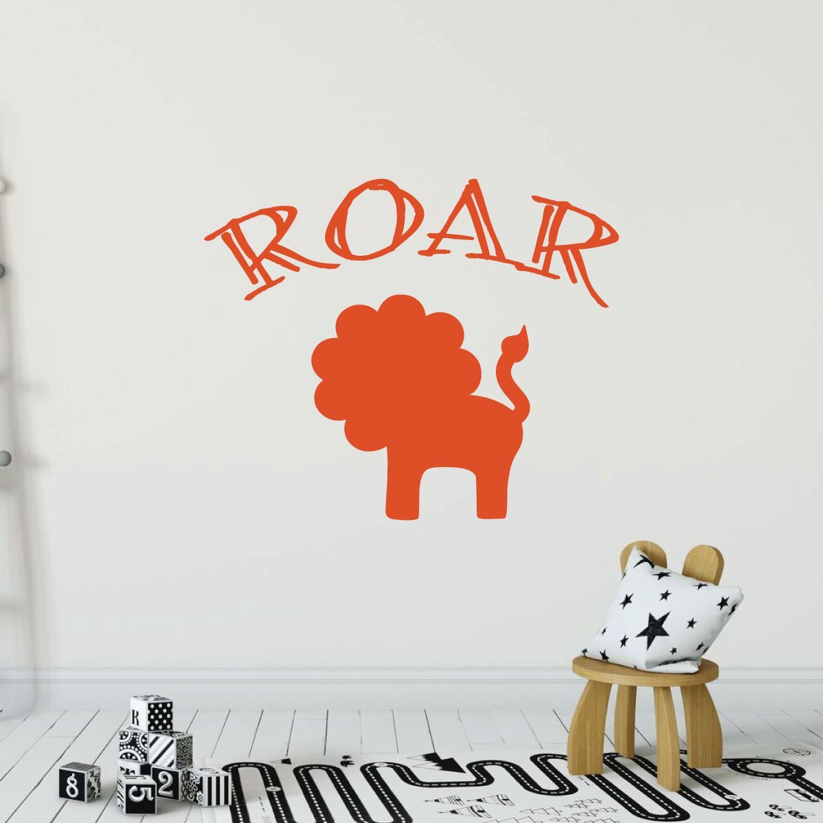 Children's Room Wall Decal - Lion Roar- Boys or Girl's Bedroom Decoration, Playroom or Nursery Room Decor