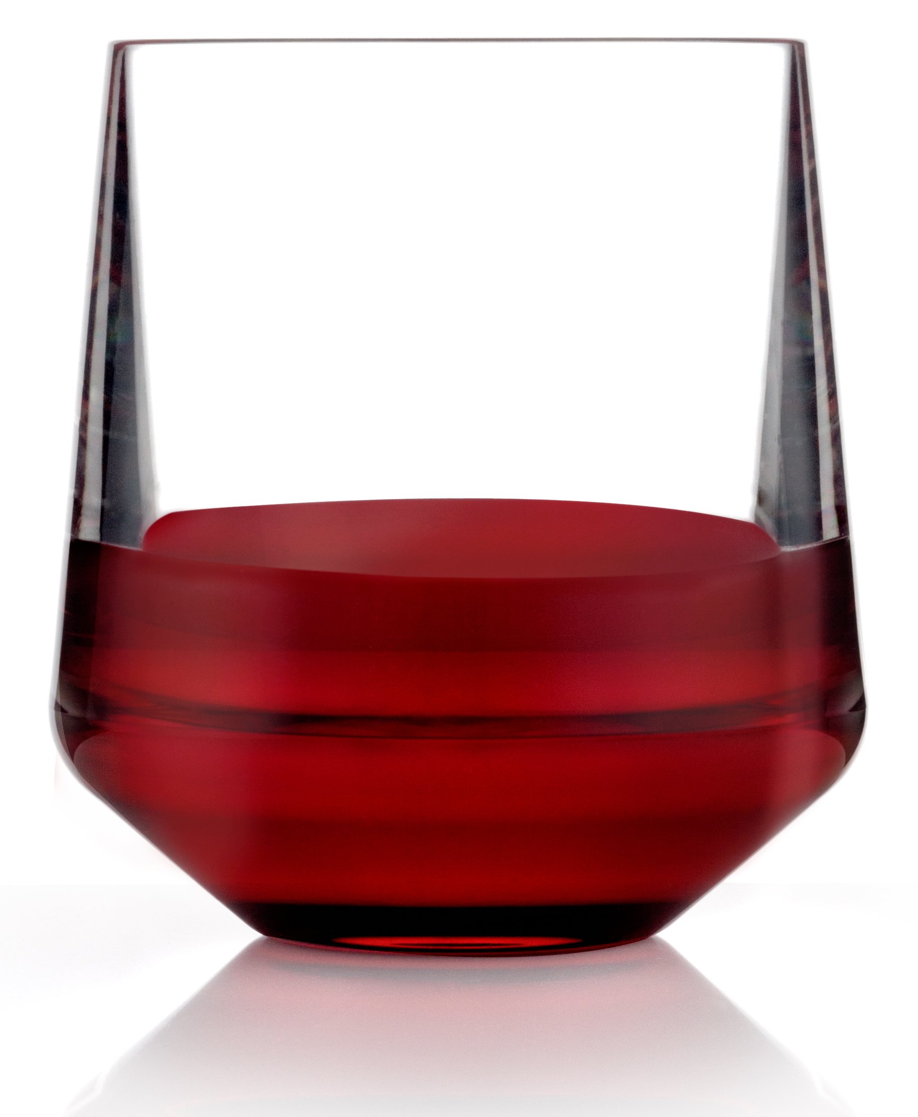 DRINIQUE Unbreakable Stemless Wine Glasses (Set of 4) 12oz Tritan Plastic Stemless Glassware for Indoor or Outdoor Use - Clear
