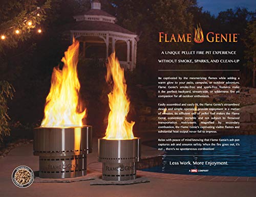 Flame Genie FG-19 Portable Smoke-Free Inferno Wood Pellet Fire Pit, USA Made, 19" Diameter, Black