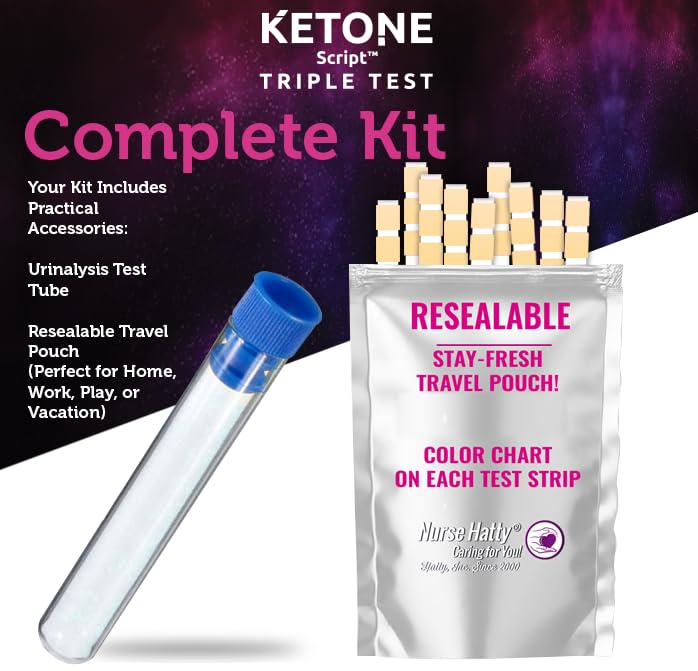 Nitroprusside, Ketones (Urinary, Non-Quant.) - Nurse Hatty Ketone Script Ketone Test Strips; URS-1K Ketone Test 250ct.