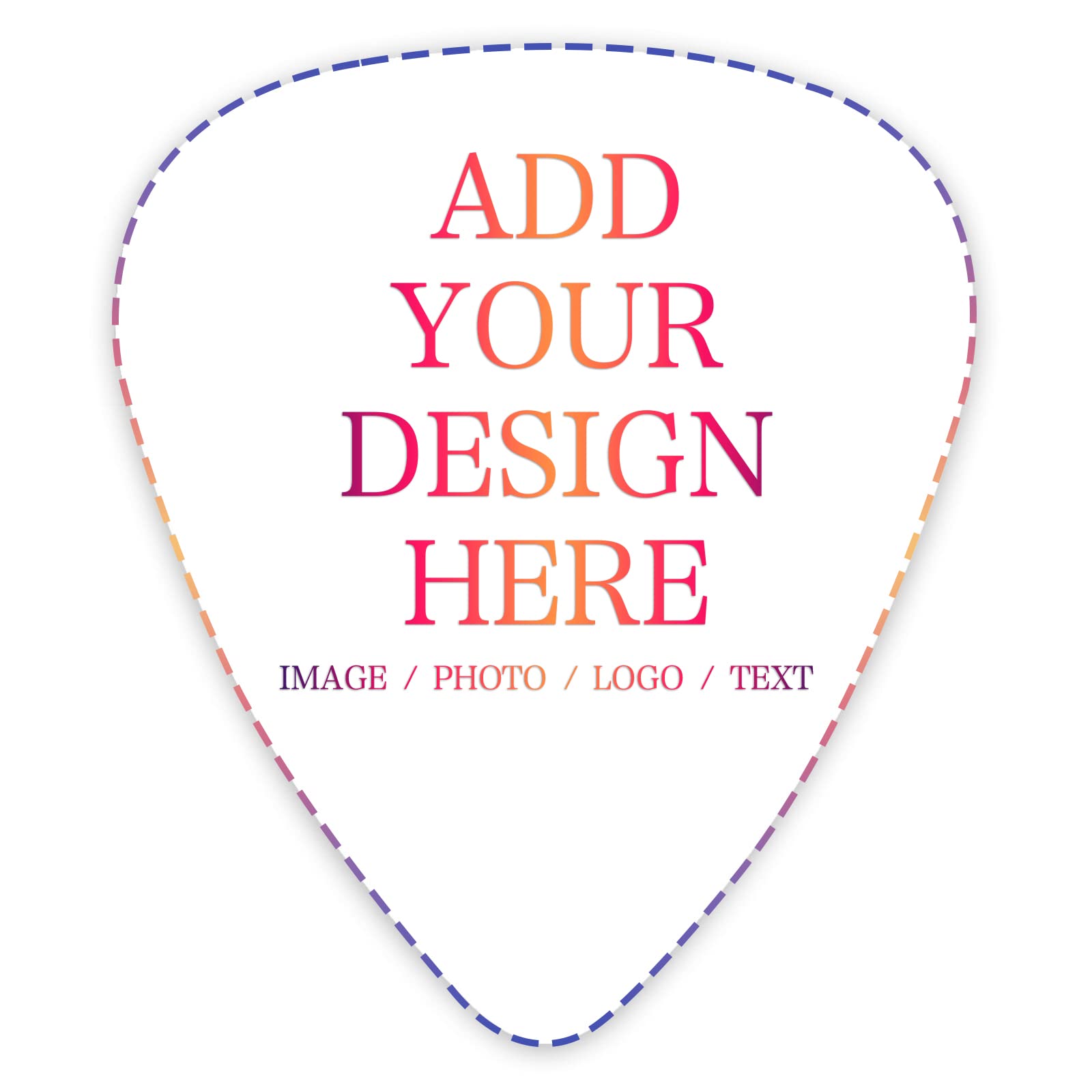 Custom 12-pack Guitar Picks, Personalized 351 Shape Guitar Pick Add Your Own Design Photo Text 0.46mm / 0.71mm / 0.96mm Thin, Medium, Heavy for Electric Guitar Bass
