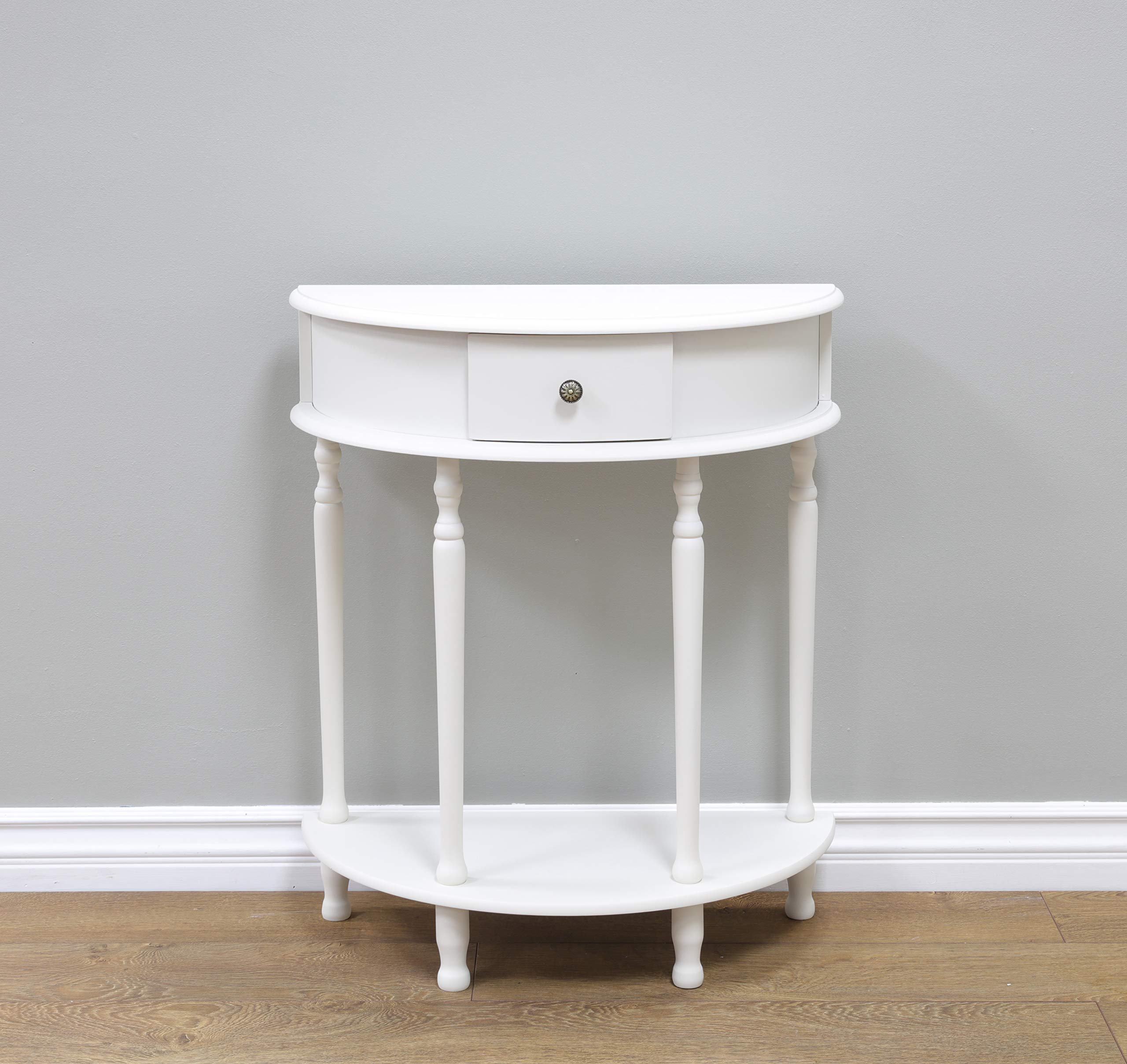Frenchi Home Furnishing Canterbury End Table, 23.2 in x 11.62 in x 28.57 in, White