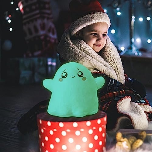 DHGMV Luminous Ghosty Plush Glow in The Dark Ghost, Fluorescent Plush Toy, Foxy and Boxy Plush Gifts for Kids(Ghosty)