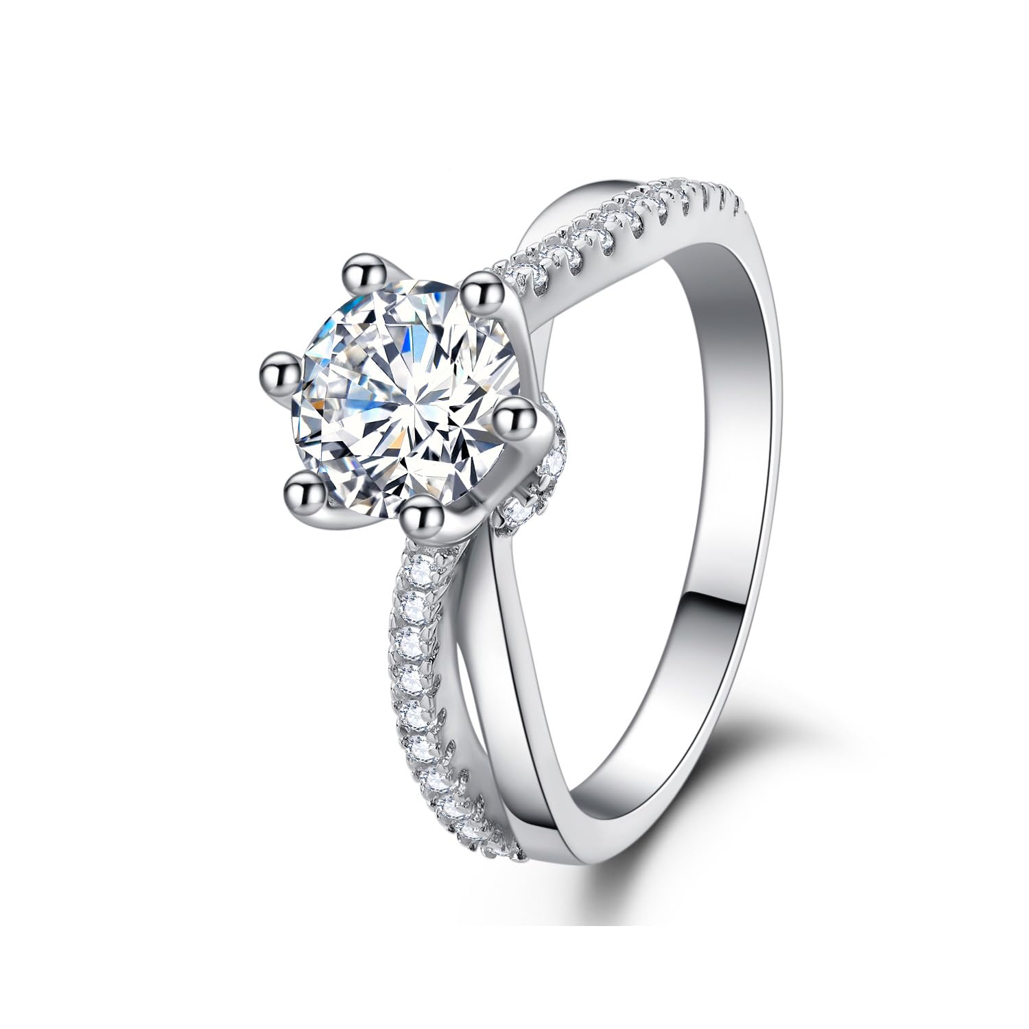 DURAINTS D Color VVS Moissanite Engagement Rings for Women, S925 Silver Promise Rings with 18k platinum plating