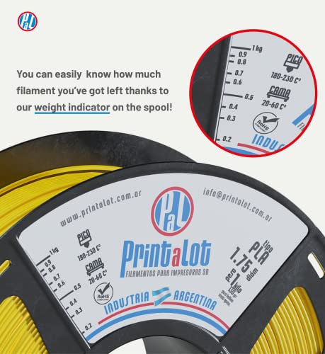 PRINTALOT PLA 3D Printer Filament, Dimensional Accuracy +/- 0.03 mm, 1 kg Spool, 1.75 mm Grape