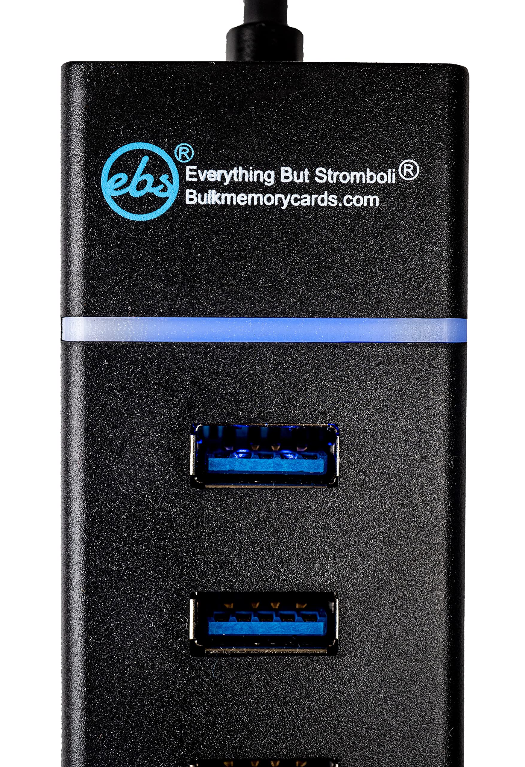 Everything But Stromboli 4-Port USB 3.0 Type-A Flash Drive Hub 3.0 USB 20 inch Cable, Tool Free Type, Read/Write speeds up to 600MB/s, Works with Samsung, PNY, Kingston, SanDisk Thumb Drives