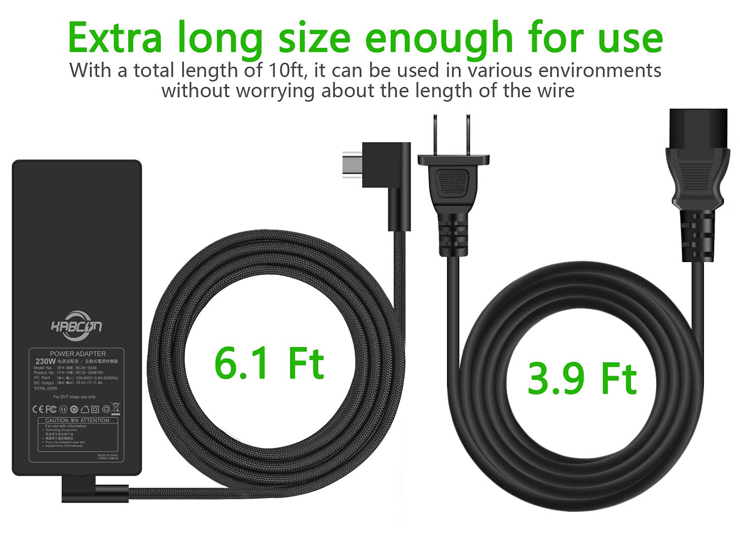 Charger for Razer Blade Pro 17 and Razer Blade 15 Model GTX1060/GTX1070/RTX2070/RTX2080, 230W 19.5V 11.8A Laptop AC Adapter Power Supply
