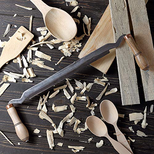 Draw-Knife. Straight Draw Shave with High Carbon Steel Blade. Hight Quality Wooden Handles - STAMESKY (9' INCH WORKABLE Blade)