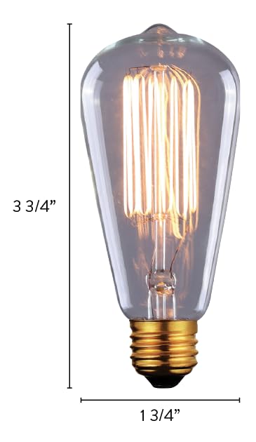 CANARM B-ST45-17C, Edison, 60W E26-G, Clear Glass, ST45 Cone Shape, Dimmable, 2500 Hours Bulb, 1 Count (Pack of 1)