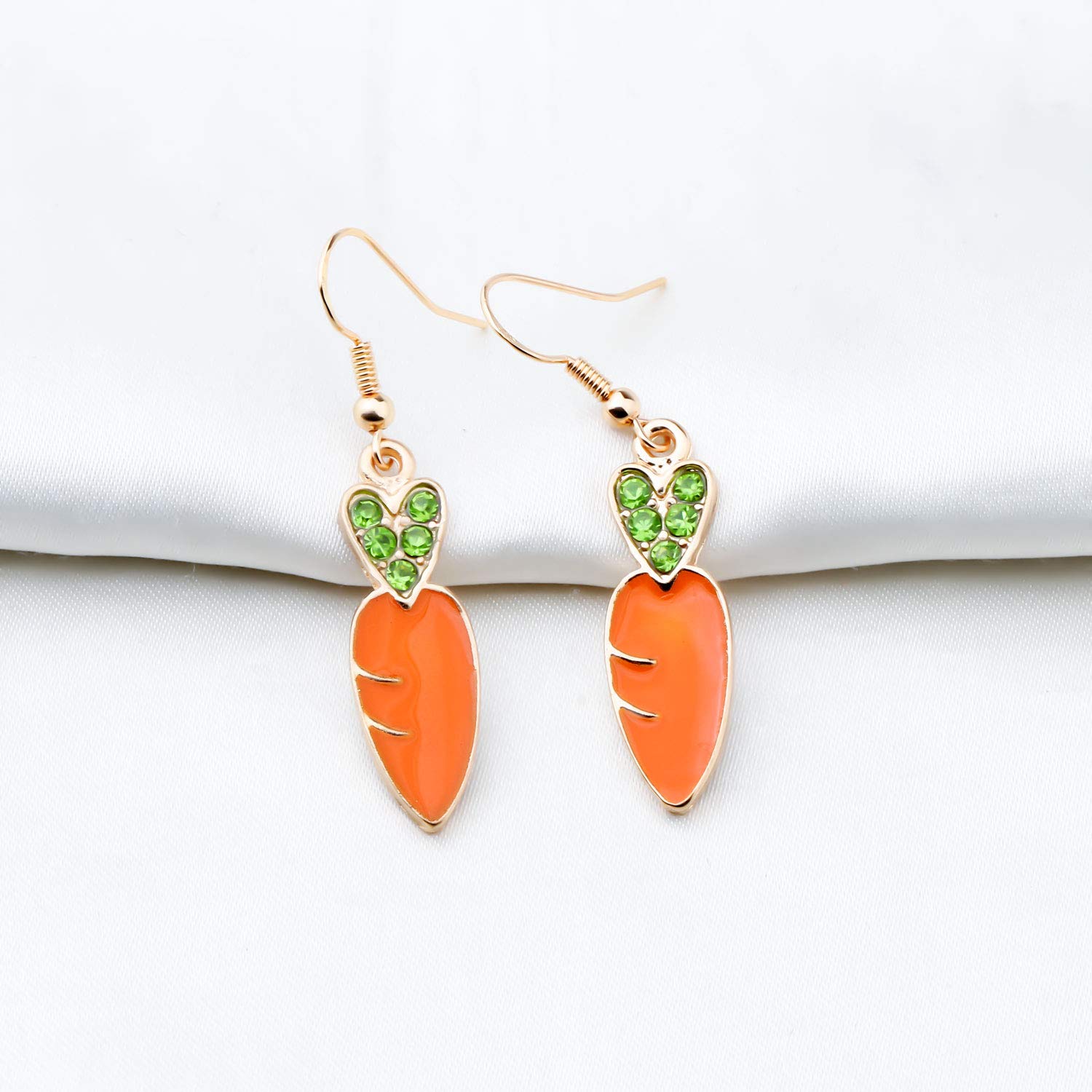Carrot Dangle Earrings Cute Carrot Earrings Carrot Lover Jewelry Vegetable Drop Earrings Food Earrings (Carrot Earrings)