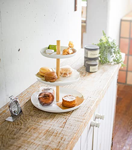 Yamazaki Home 3-Tier Food Serving Stand - Appetizer & Dessert Tray Party Organizer