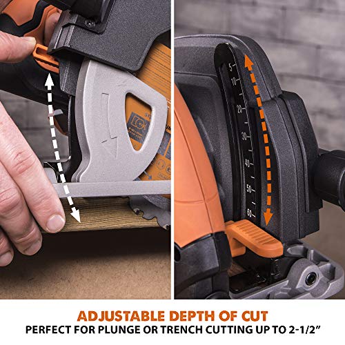 Evolution Power Tools R185CCS 7-1/4" TCT Multi-Material Cutting Circular Saw, 7-1/4", Orange