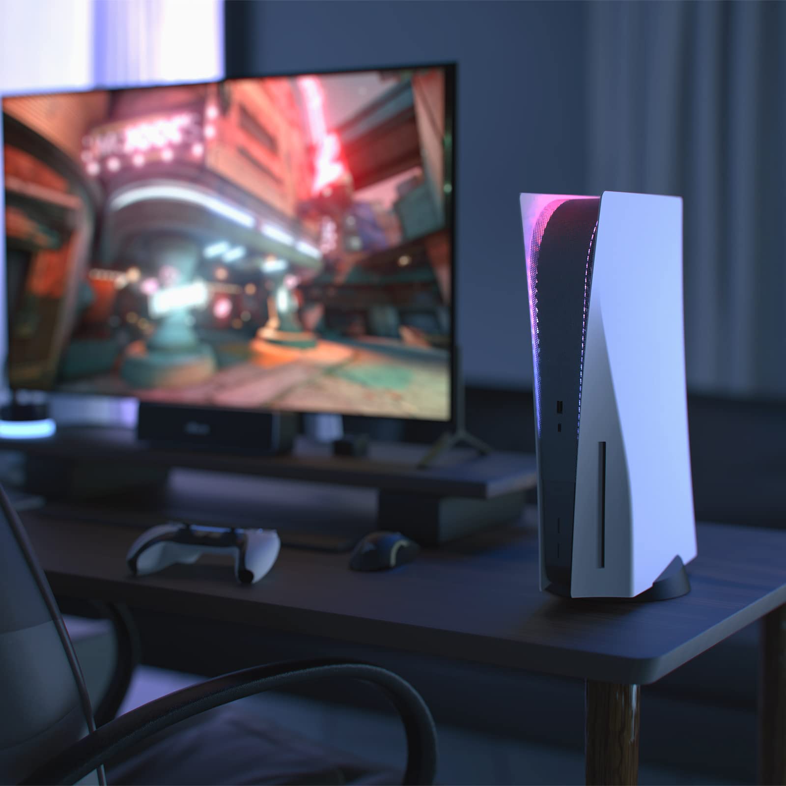 Dust Cover Net for PS5 Console and RGB LED Light Strip