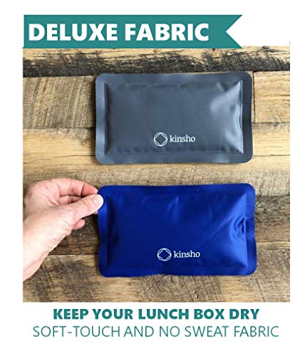 Ice Packs for Lunch Box Bag and Bento Boxes, 4 Pack Set, Reusable and Refreezable Soft Slim Pouches for Kids Boys Adults, Travel, School, Work, Camping, Long Lasting Cold, Flexible | Blue Grey…