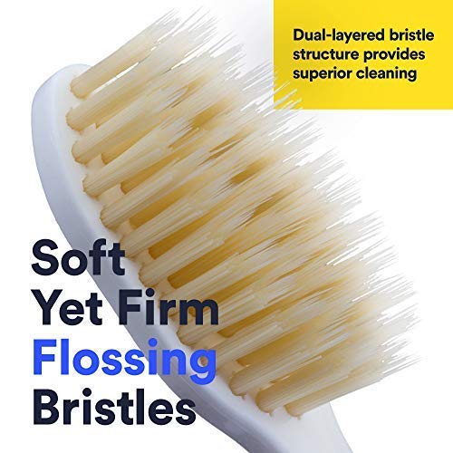 MOUTHWATCHERS - Manual Toothbrushes - Clean Teeth for Family - 4 Count - Floss Bristle Silver - Invented by Doctor Plotka's