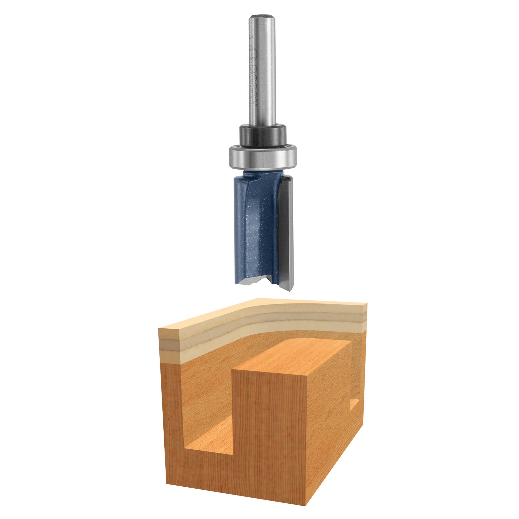 BOSCH 85680M 1/2 In. x 1 In. Carbide Tipped 2-Flute Top Bearing Straight Trim Bit