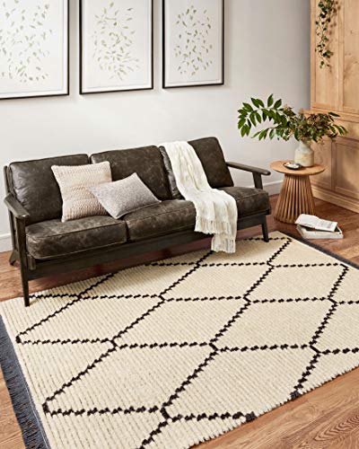 Chris Loves Julia x Loloi Alice Collection ALI-04 Cream / Charcoal 18" x 18" Sample Rug