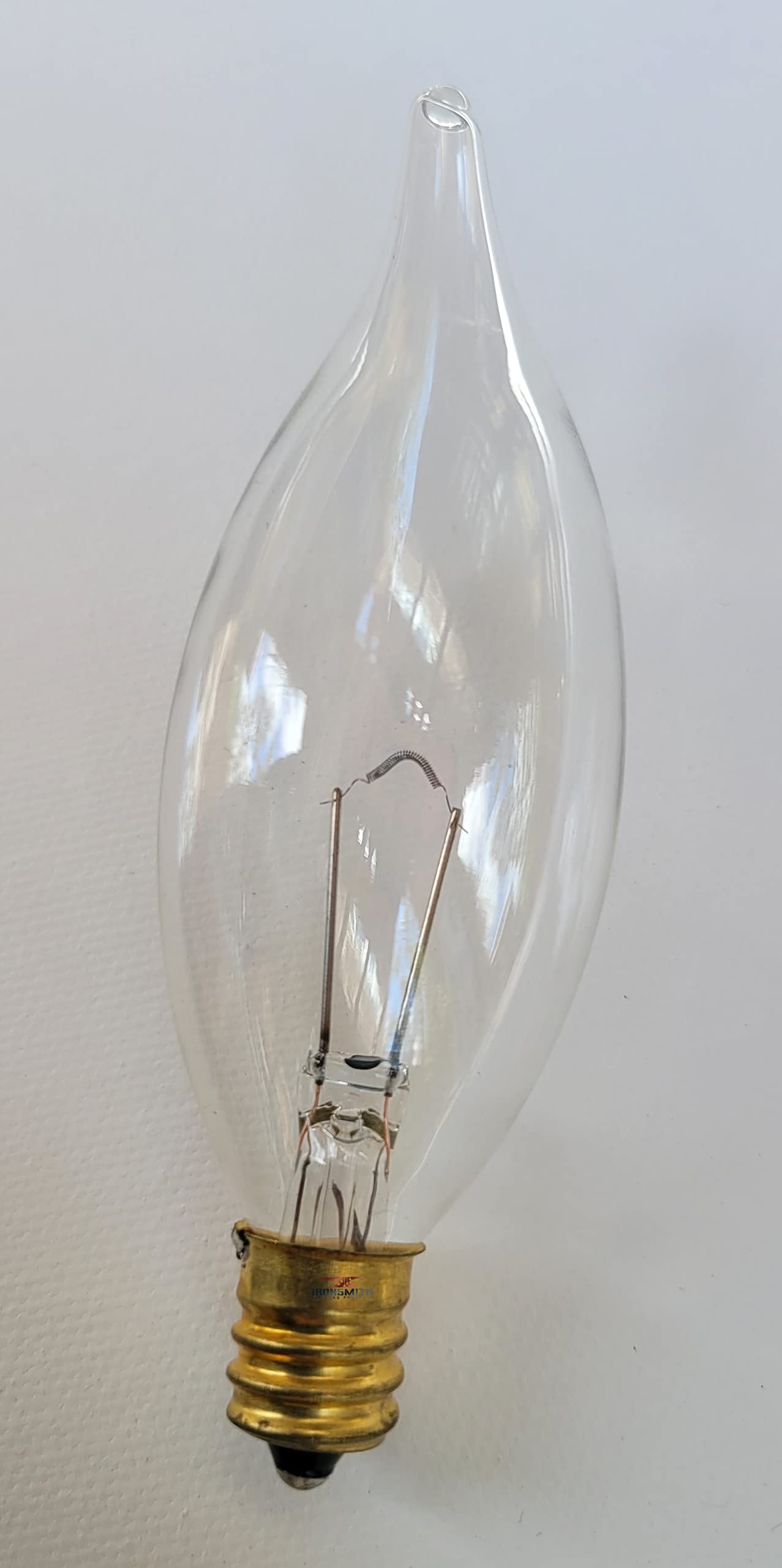 Candex - 25 Watt Candelabra Clear Bulb Flame Tip 12 Volt (10 PACK)