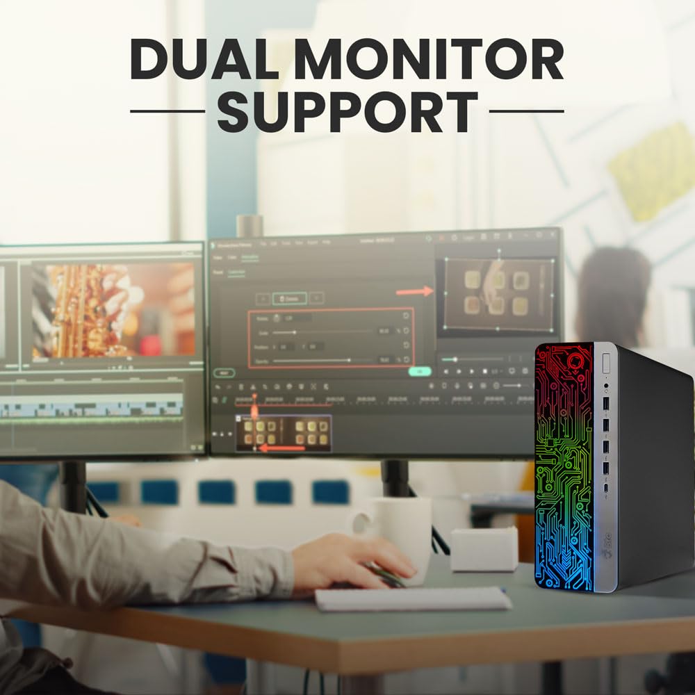 BTO RGB Gaming Desktop PC Bundle - Intel Core i5 7th Gen, 16GB DDR4 Ram, 512GB SSD, Radeon RX-550 4GB GDDR5, New 22 Inch Monitor β Prebuilt Computer Tower for PC Gaming - Windows 10 Pro (Renewed)