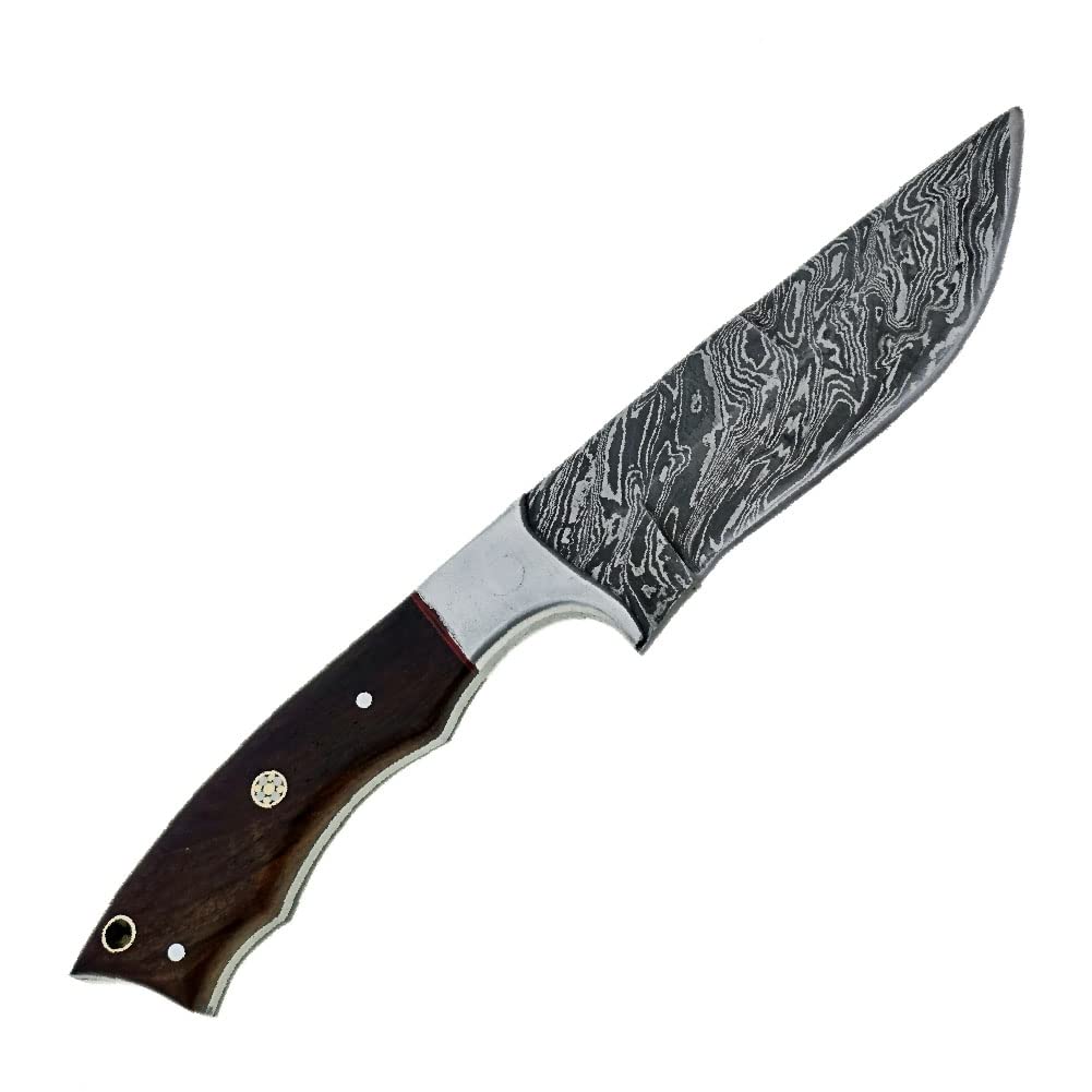 Custom Handmade Damascus Steel Hunting Knife/Skinning Knife SS-17454 (Rose Wood) (Rose Wood)