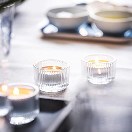 Candle Holder-Set of 12 Wedding Centerpieces for Table, Glass Tealight Candle Holders Bulk for Birthday