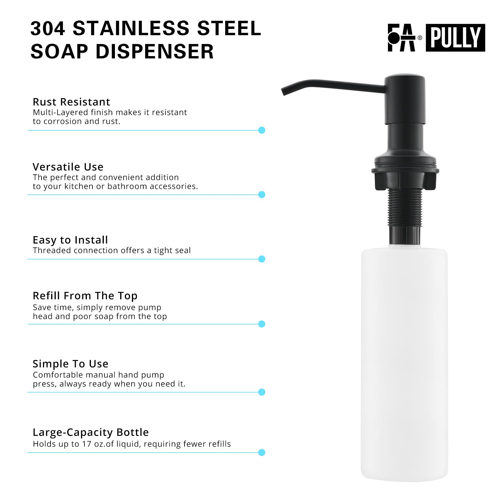 Fapully Touchless Kitchen Faucet with Pull Down Sprayer, with Soap Dispenser