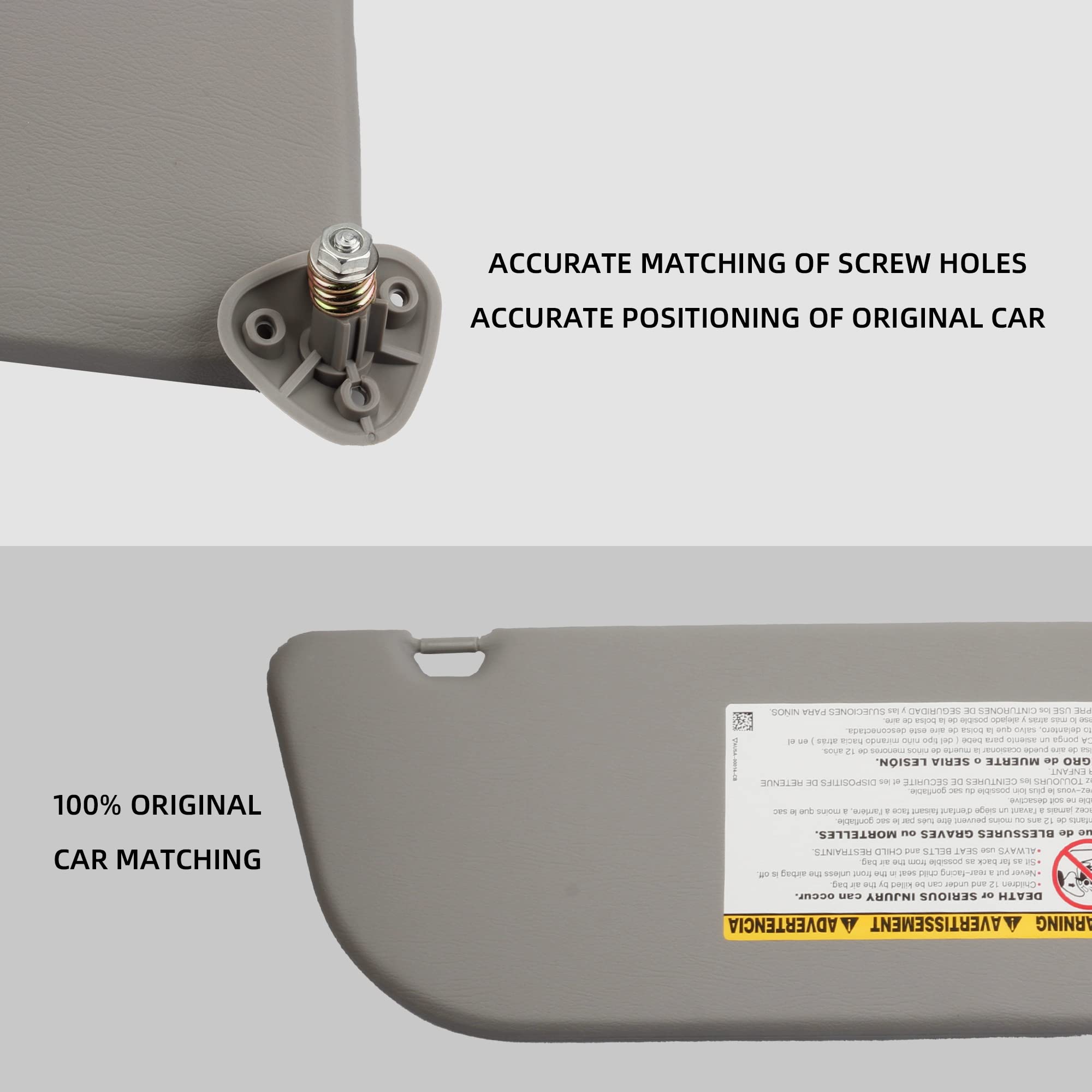 Dasbecan Gray Left Driver Side Sun Visor Compatible with Ford E150 E250 E350 Van 2009 2010 2011 2012 2013 2014 Replaces# 9C2Z-1504105-FA