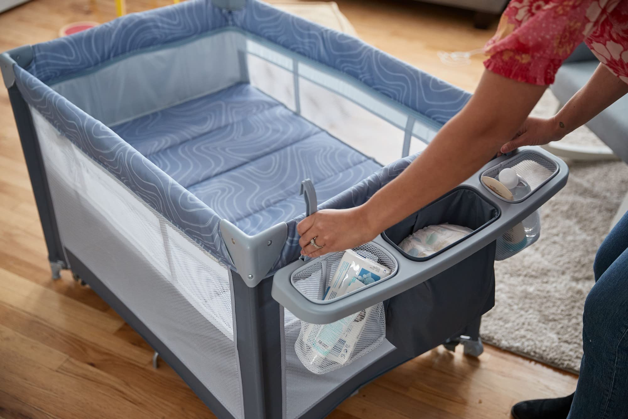 Cosco Rocking Bassinet with Play Yard, Organic Waves