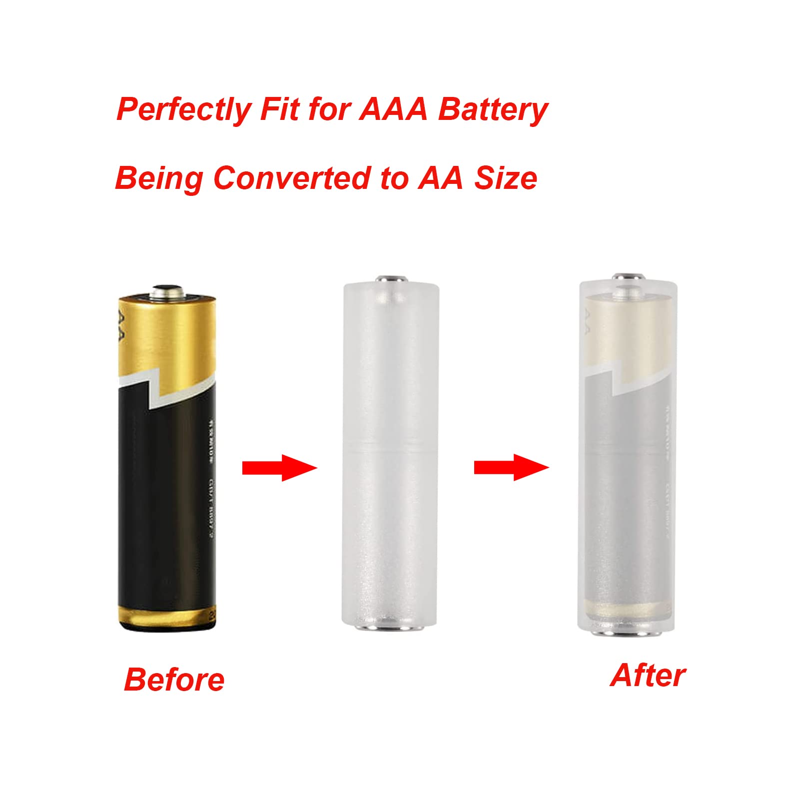 DIANN 20pcs AAA to AA Converter AAA to AA Battery Adapter AAA to AA Battery Converter Holder AAA to AA Adapter